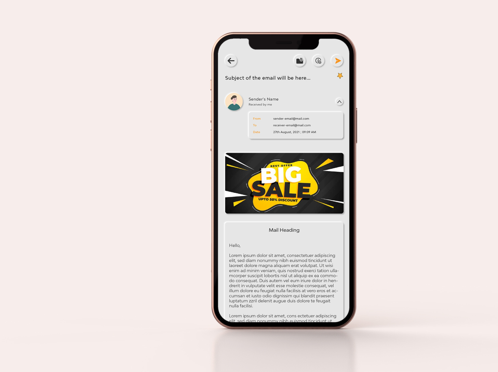 TEMPMAIL APP - EMAIL PREVIEW SCREEN by Leajul Haque on Dribbble
