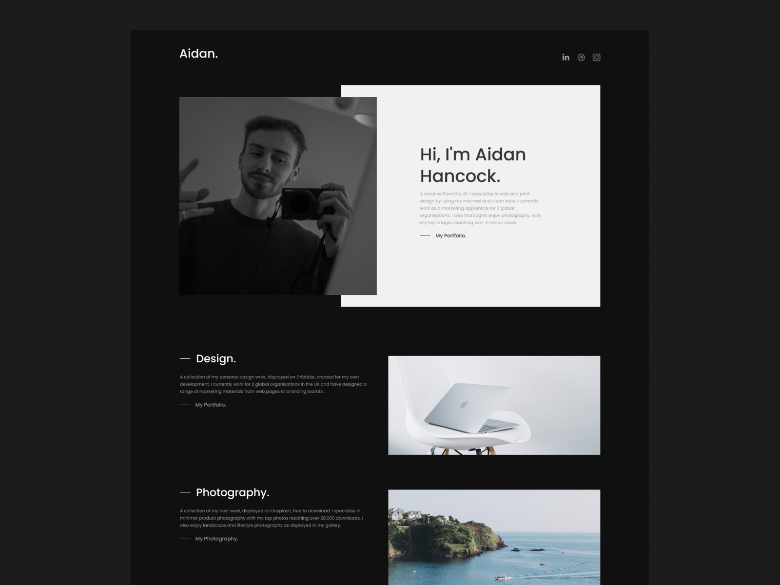 Portfolio Website by Aidan Hancock on Dribbble