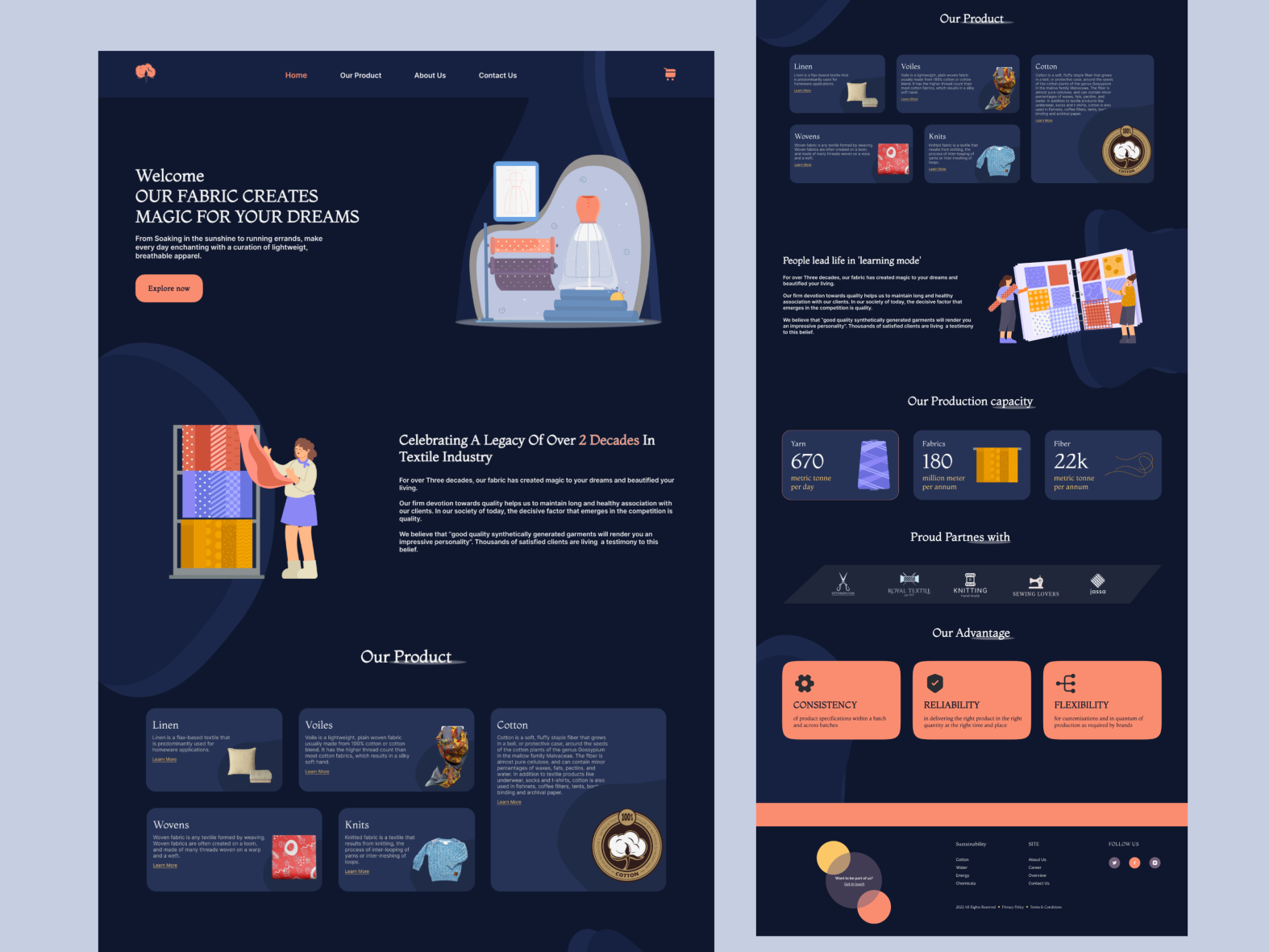Website Design - Textile Industry by LYBCOUK on Dribbble