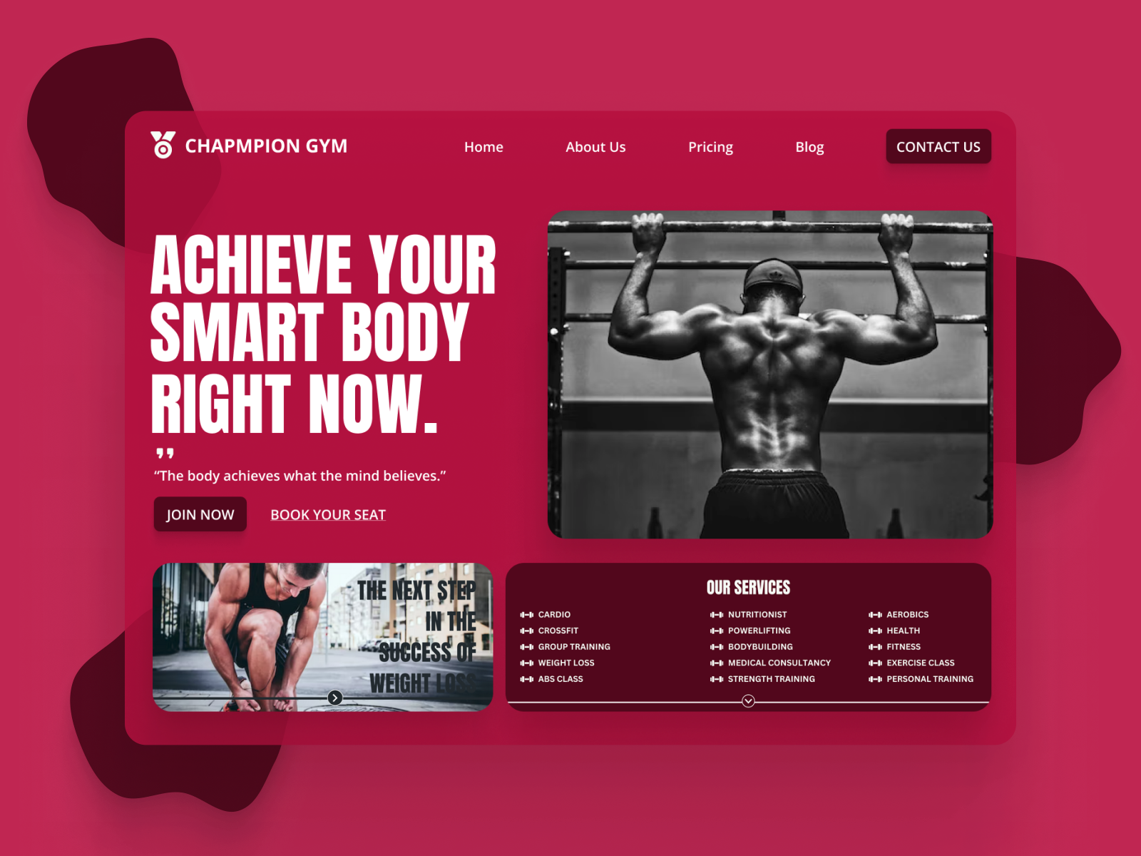 Gym Landing Page Design by Pinjari Rehan on Dribbble