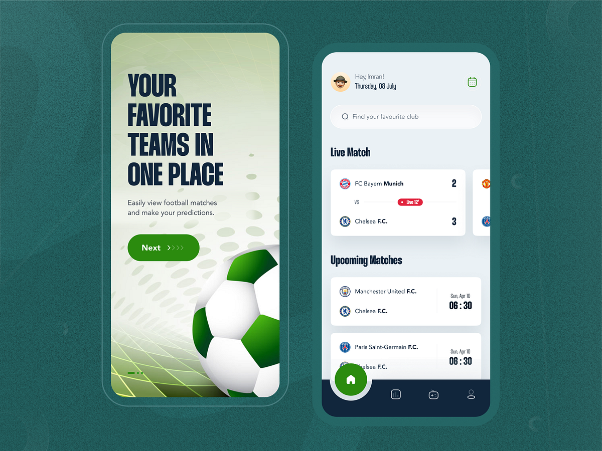 Football | Soccer Live Scores App by Imran Molla for Orizon: UI/UX Design Agency on Dribbble