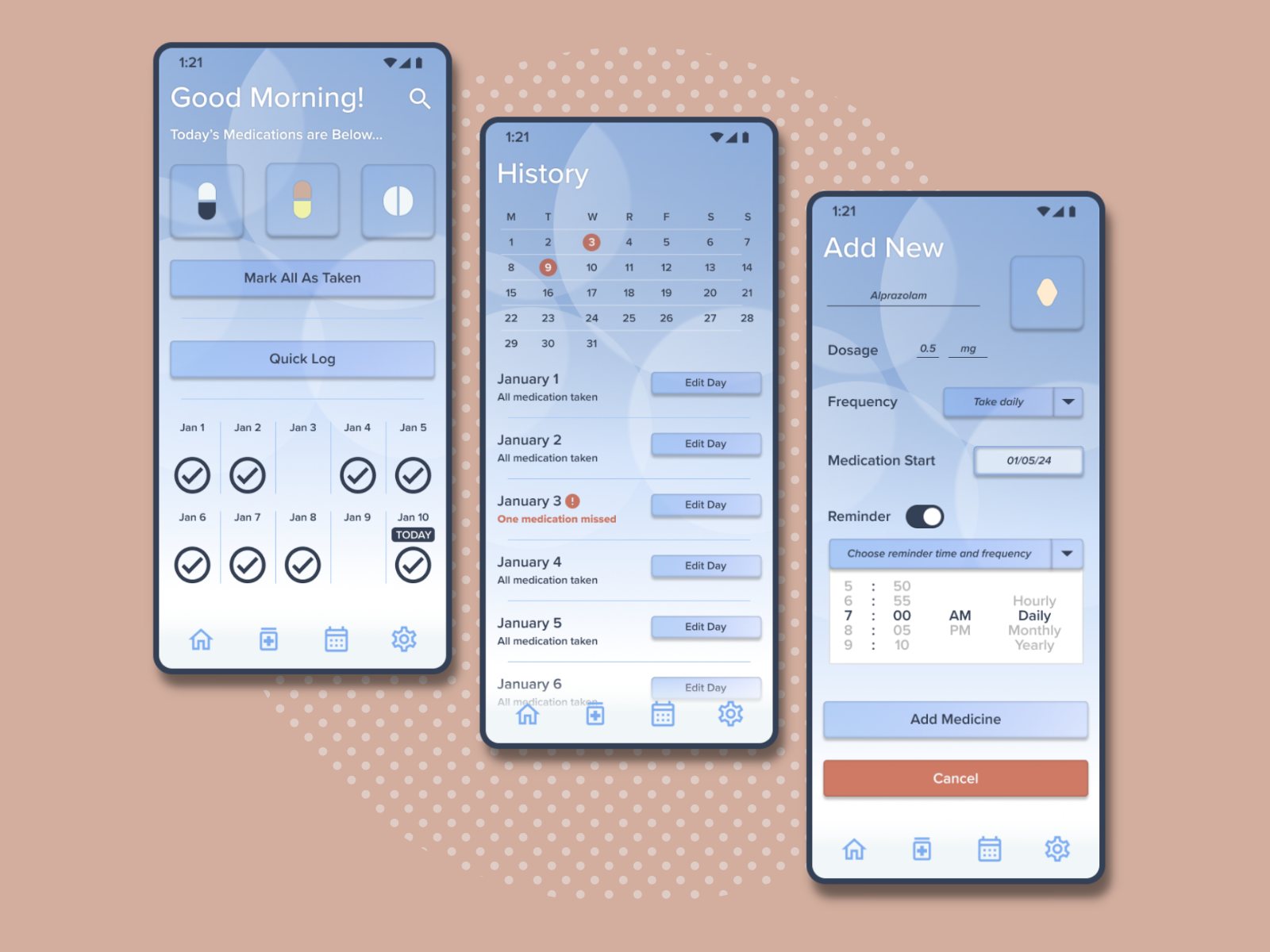 Medication Management App - Mockups by Kirby J. Allen on Dribbble