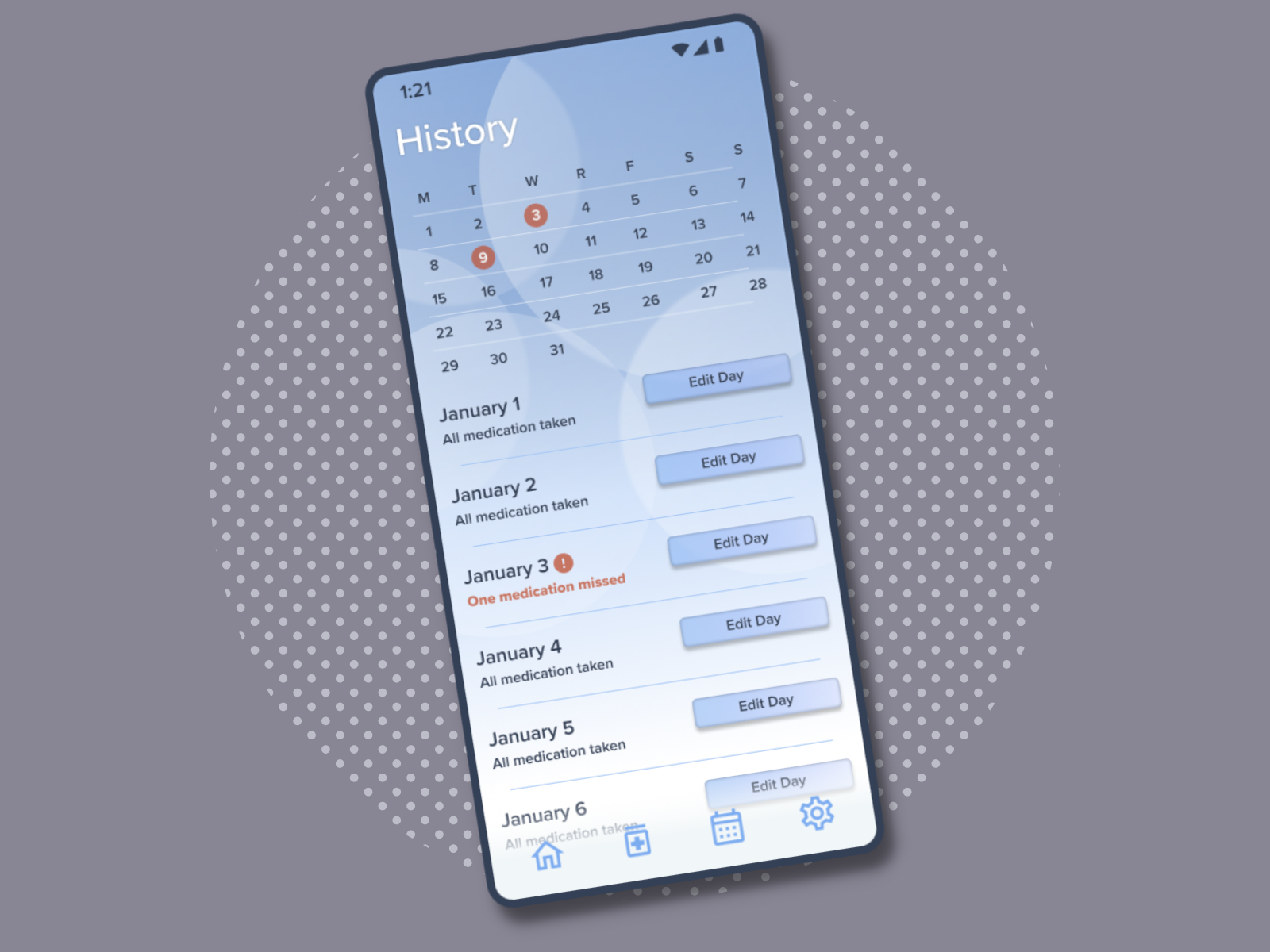 Medication Management App - History Screen by Kirby J. Allen on Dribbble
