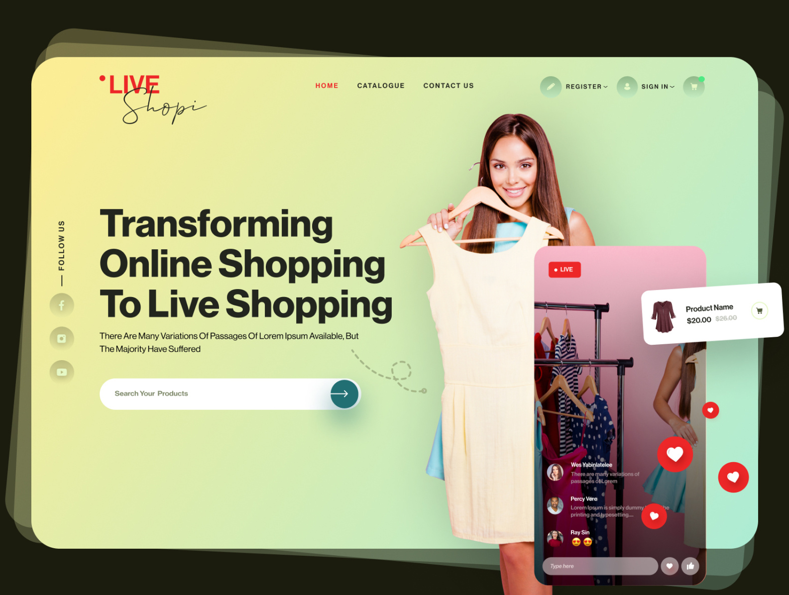 Live Shopping Header by Shankar 👋🏻😎 on Dribbble
