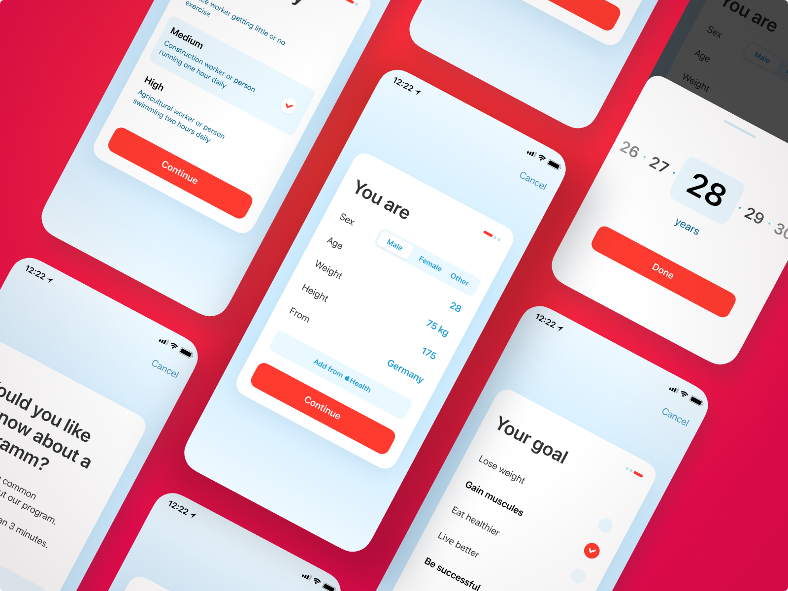Health app. Onboarding screens by Igor Volkov on Dribbble