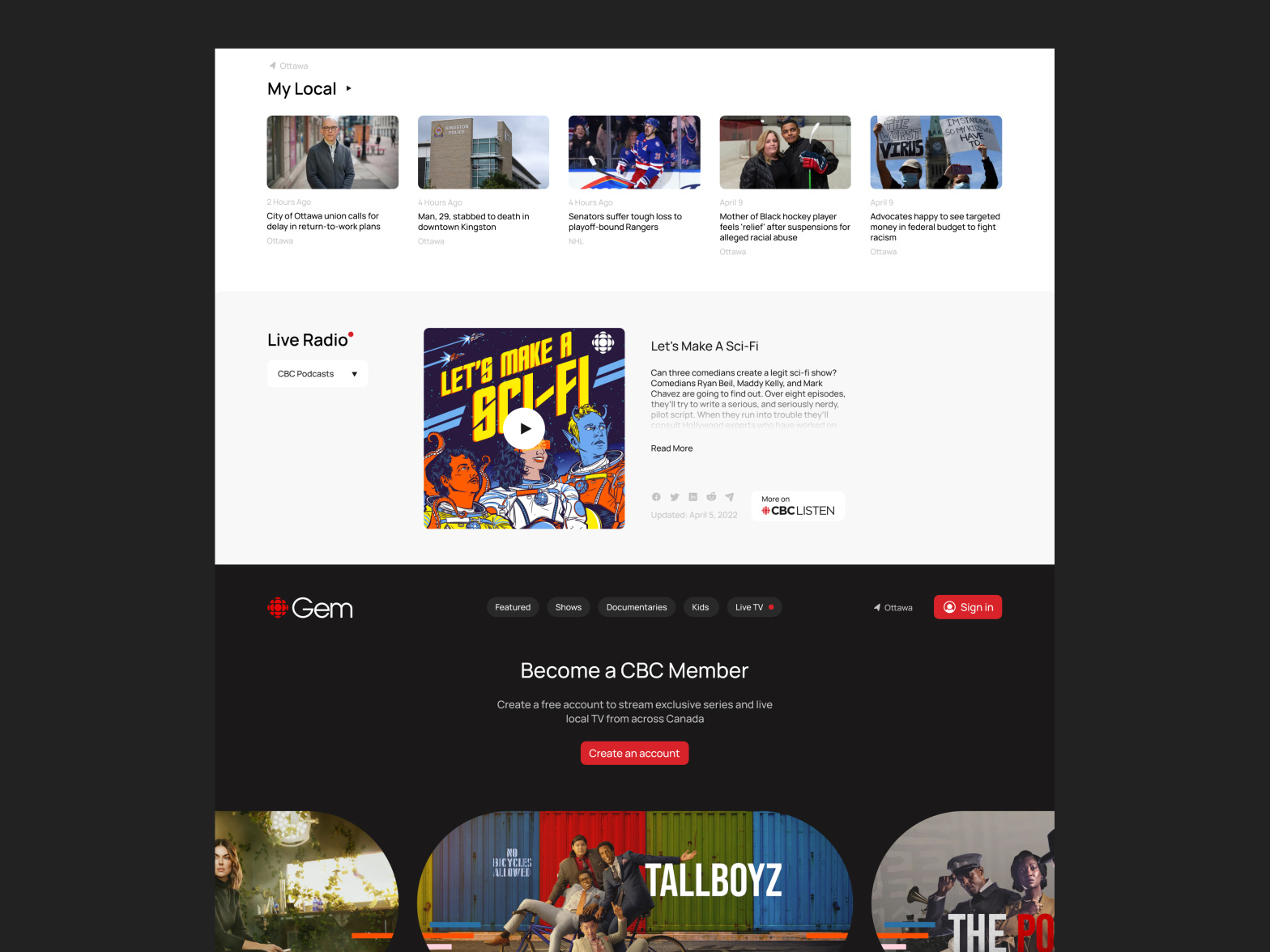 CBC NEWS || Website redesign || Podcasts and Subscription page by Serge ...