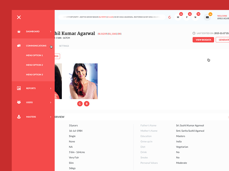 Profile UI by Carving Dezine on Dribbble