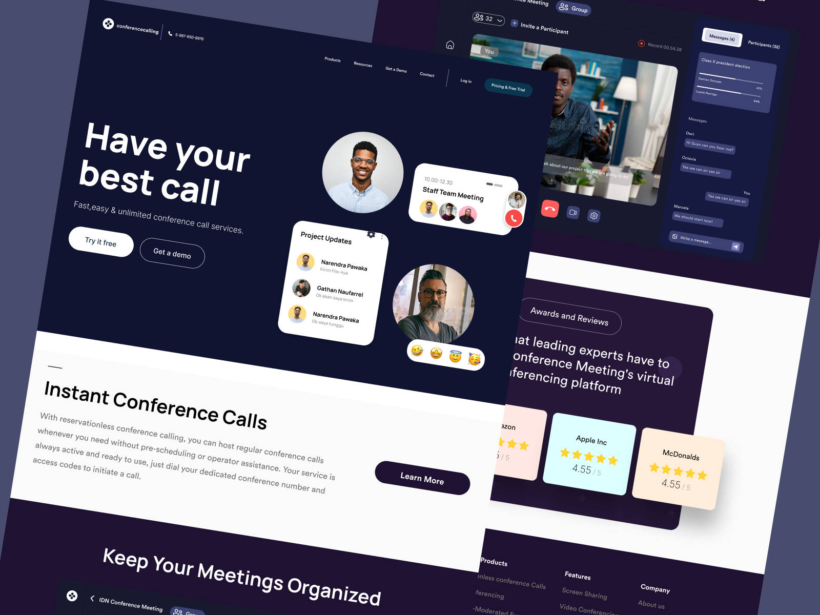 Conference Call Landing Page by GathanNaufarrel on Dribbble