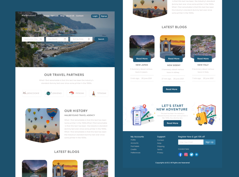 Travel and Blog Website by Hajrach_025 on Dribbble