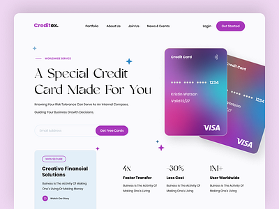 Credit Card Website Header Design by Masud on Dribbble