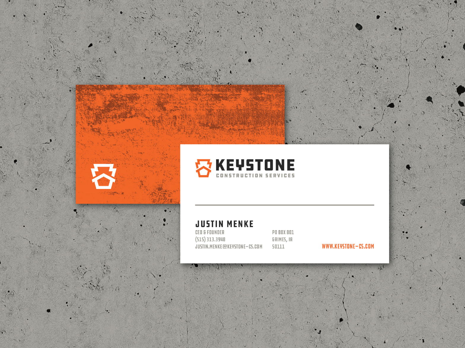 Keystone Construction Services Business Cards by Dylan Menke on Dribbble