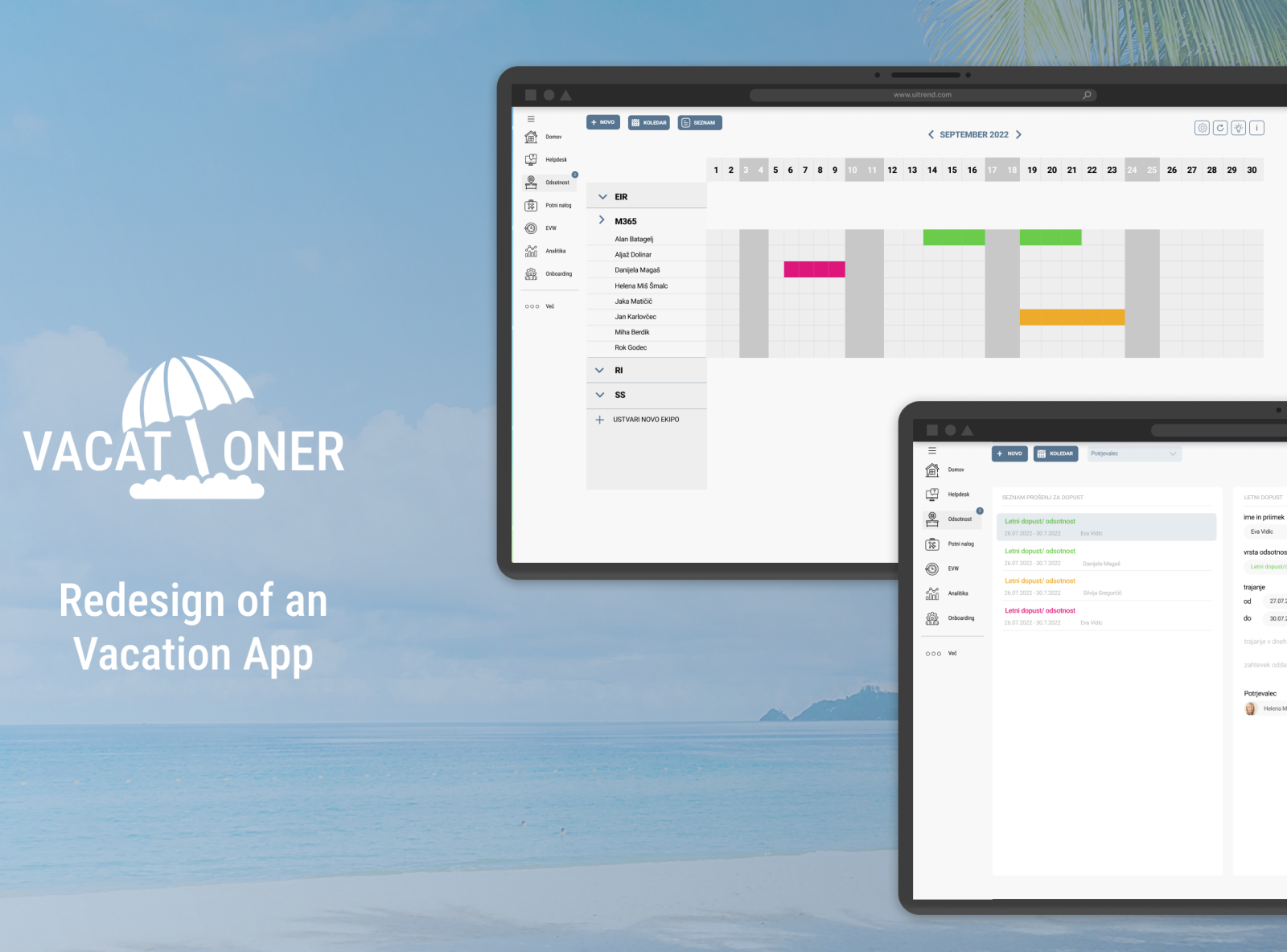 Vacation app by Eva Vidic on Dribbble