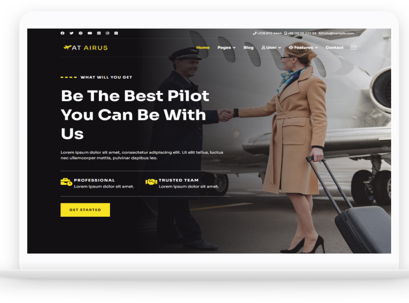 AT Airus – Free Responsive Airline WordPress Theme by AgeThemes on Dribbble