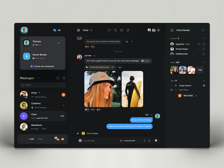Web Messenger UI by Golo on Dribbble