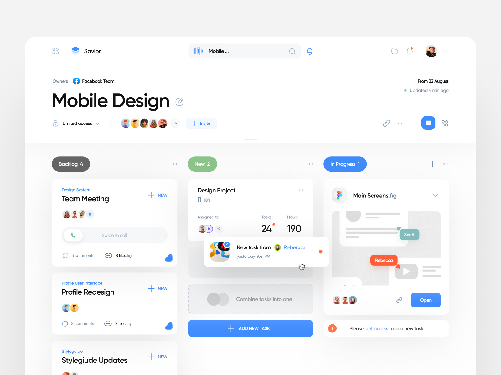 Project Management Dashboard by Golo on Dribbble