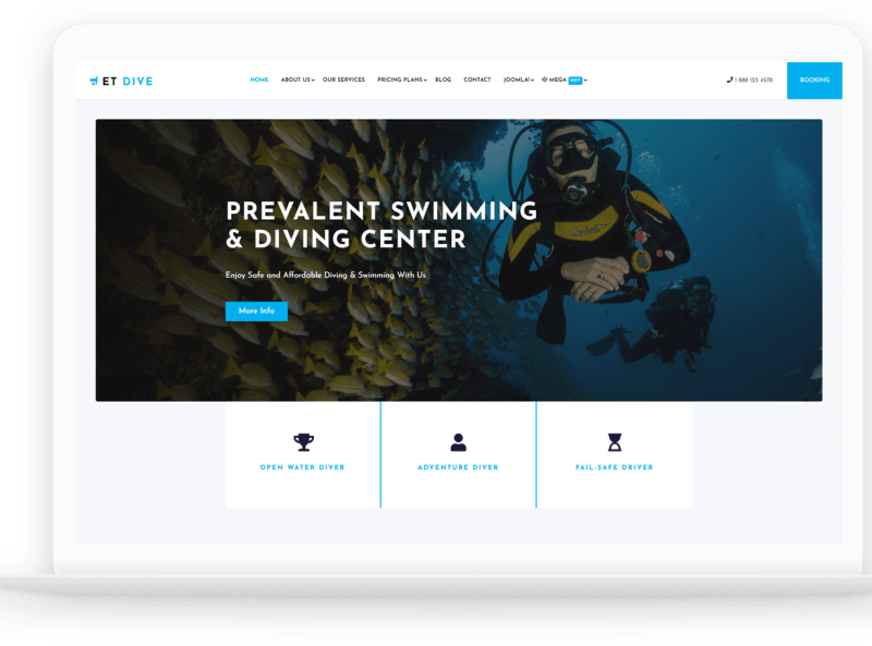 ET Dive – Free Responsive Scuba diving website template by Engine ...