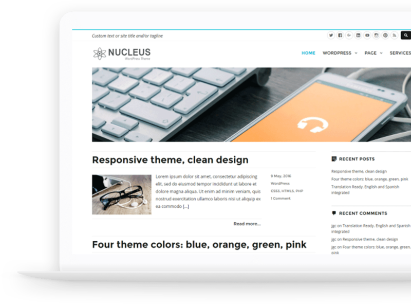 Nucleus-Free WordPress Theme by Galussothemes on Dribbble