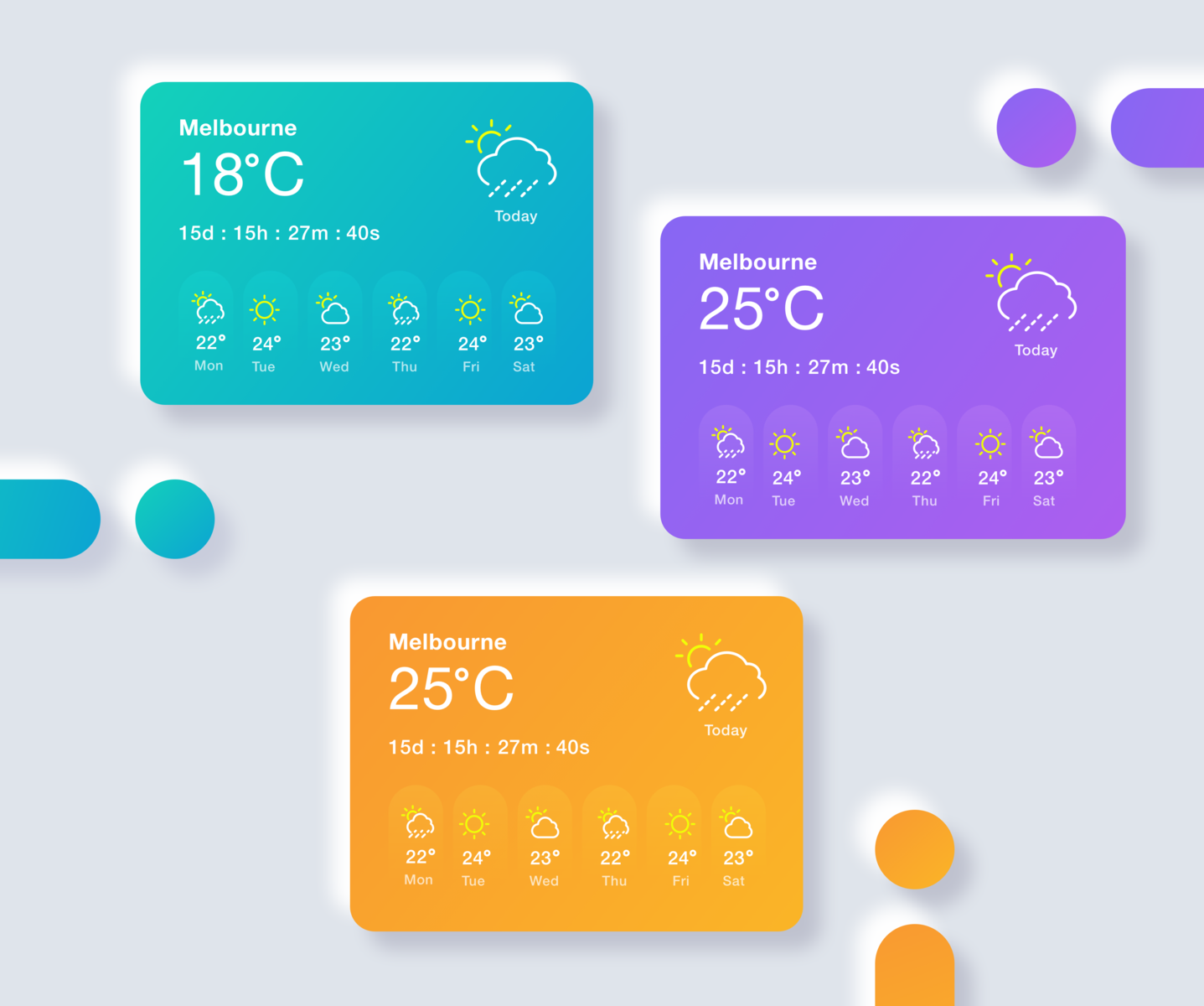 Weather Cards Neumorphic UI by Vinod Kumar Palli on Dribbble