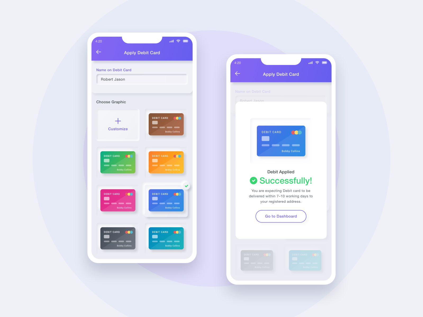 Apply Debit-Card UI by Vinod Kumar Palli on Dribbble