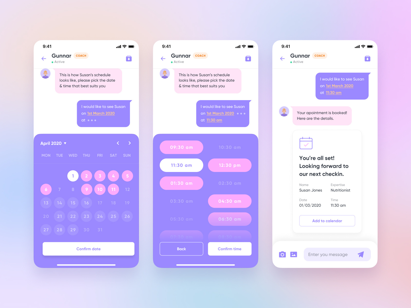Chatbot Concept • Book A Nutritionist by Eddie Luong for Interactive ...