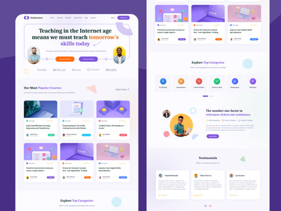 Online Tutor - Web Landing Page by Jawad Ali on Dribbble
