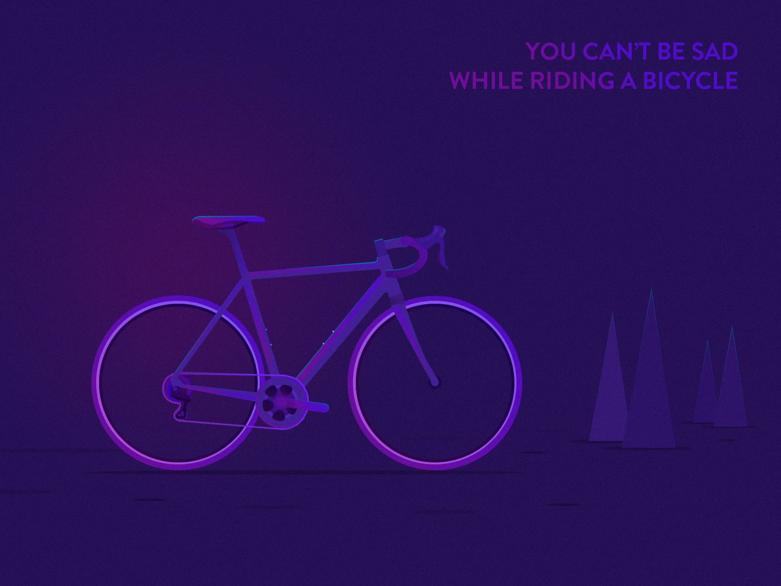 You can’t be sad while riding a bicycle by iamKK on Dribbble