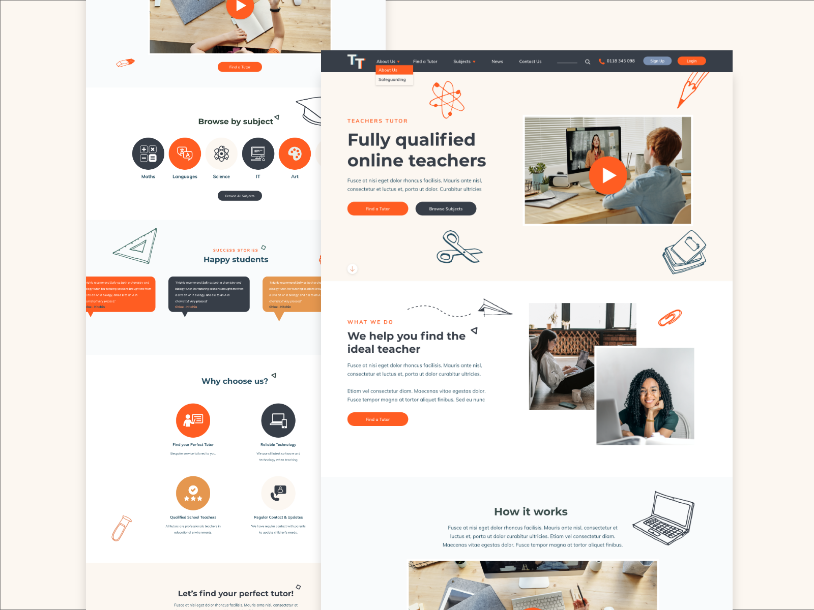 Online Tutoring Website Homepage by Milli on Dribbble