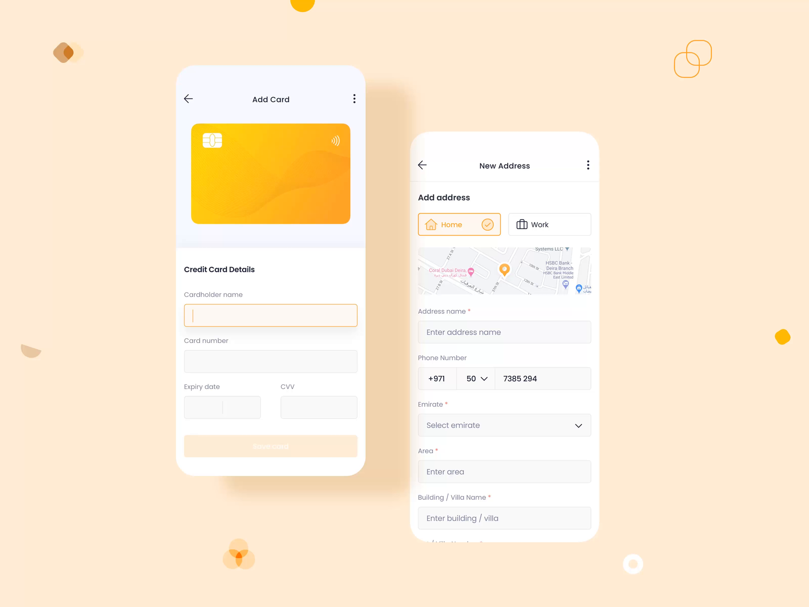 Payment and Address Management | Marketplace UI/UX Mobile Design by ...