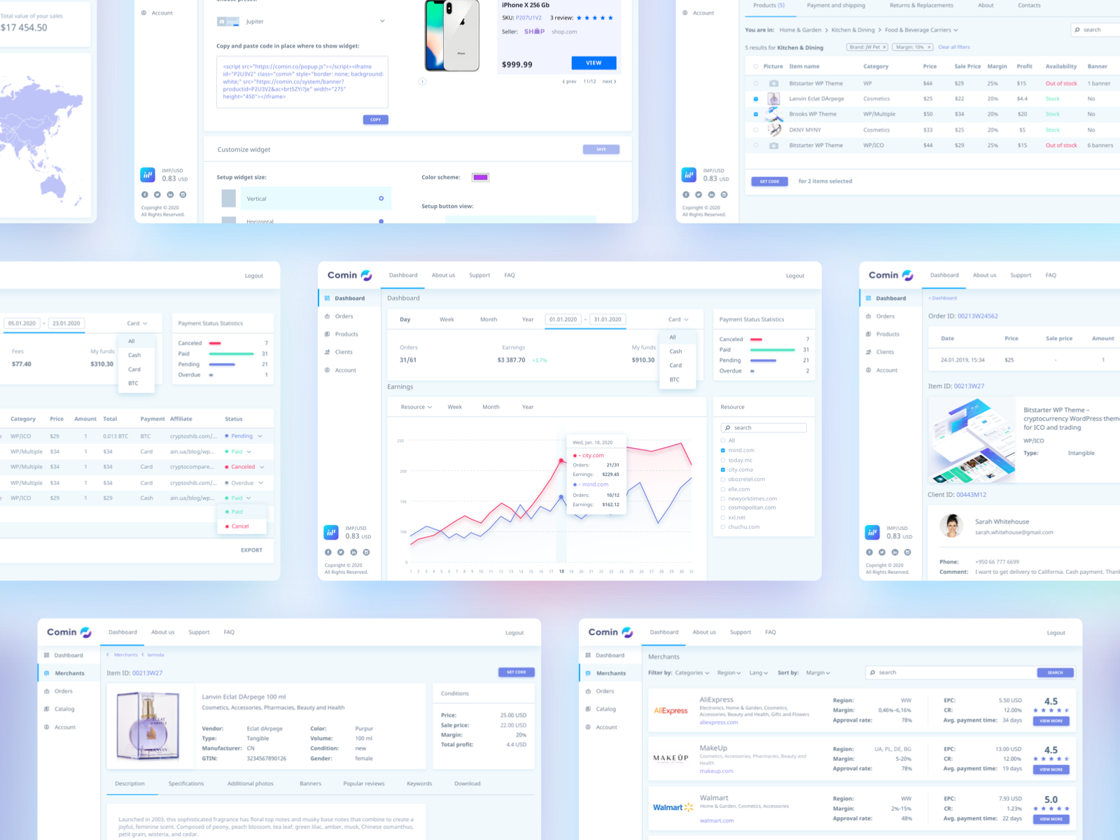 Comin affiliate system by Tetracode on Dribbble