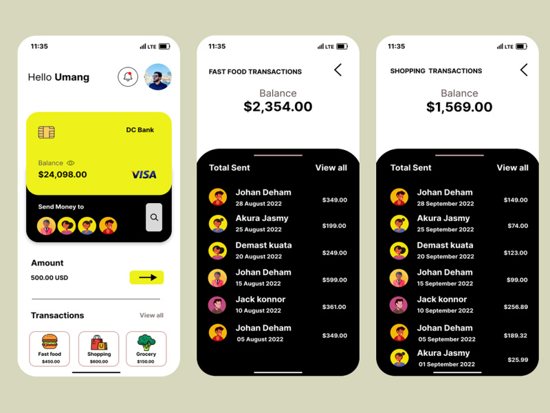 Finance Application UI Design by Umang Modasiya on Dribbble