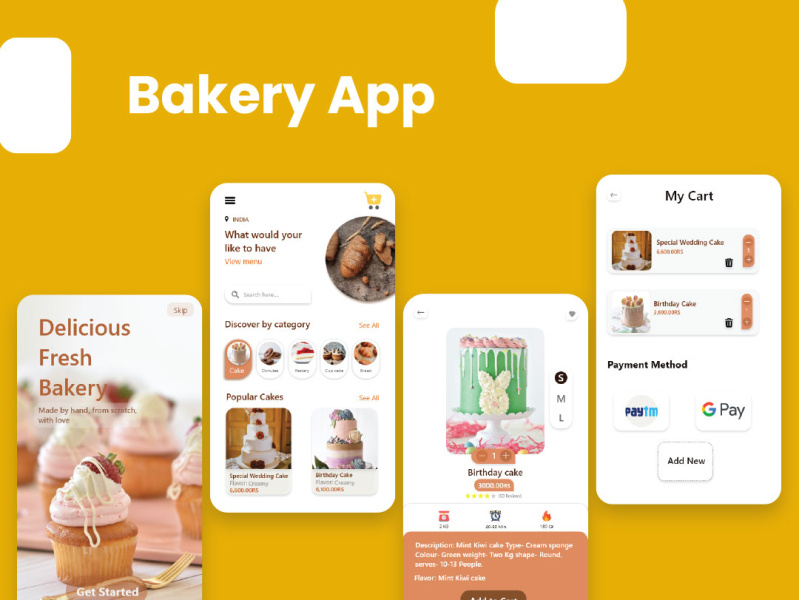 Bakery App Design by Minal Pala on Dribbble