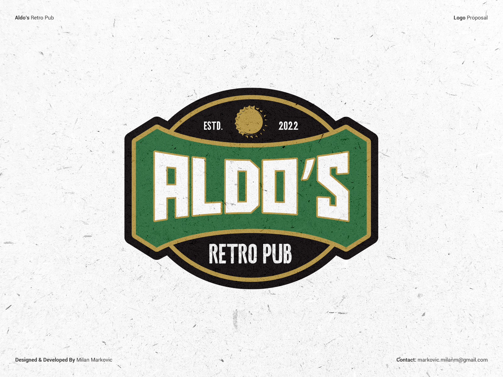 Aldo's retro pub - Logo proposal /V1 by Milan Markovic on Dribbble