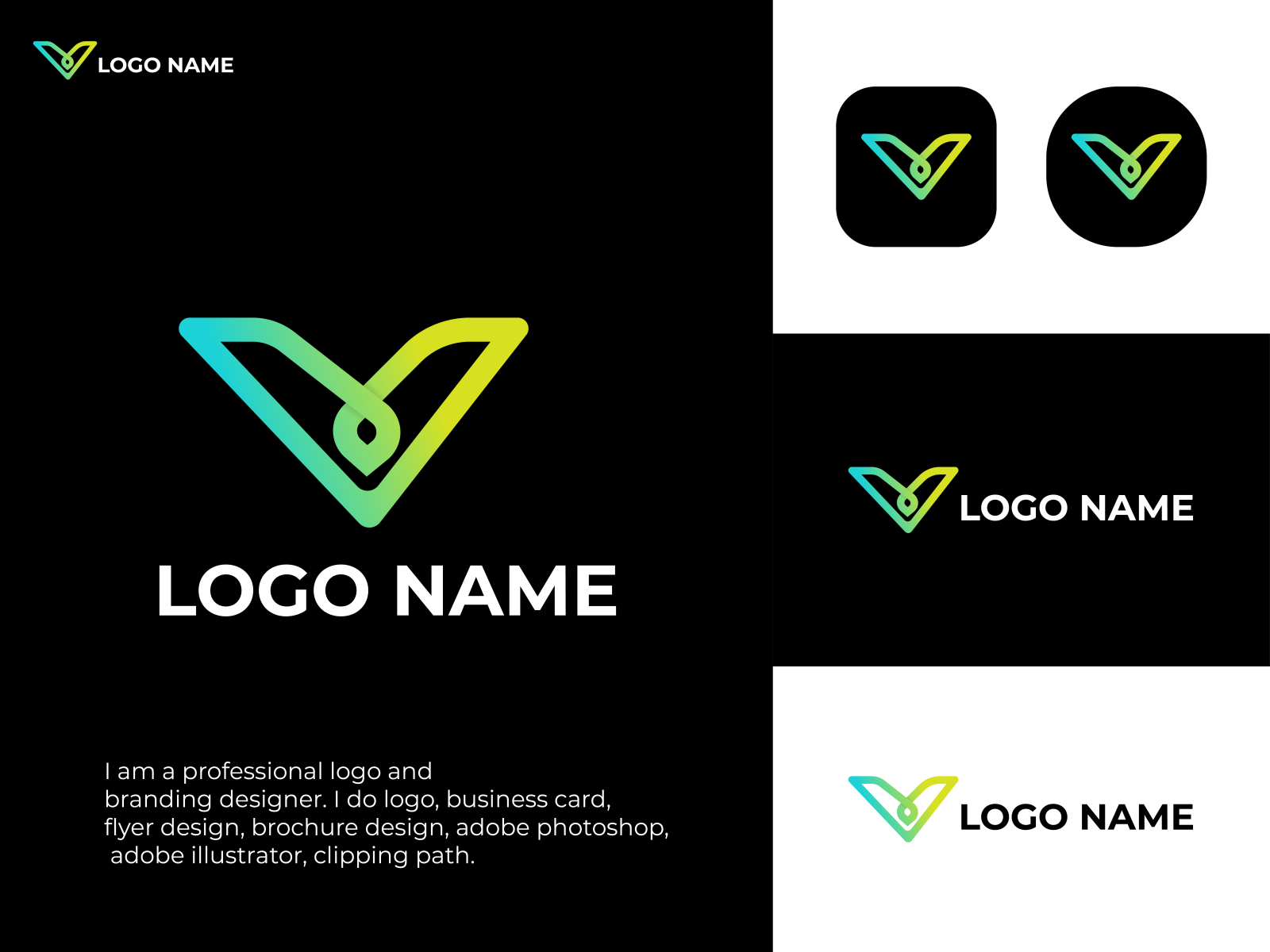 V logo name- letter logo design by Nayan Ghosh on Dribbble