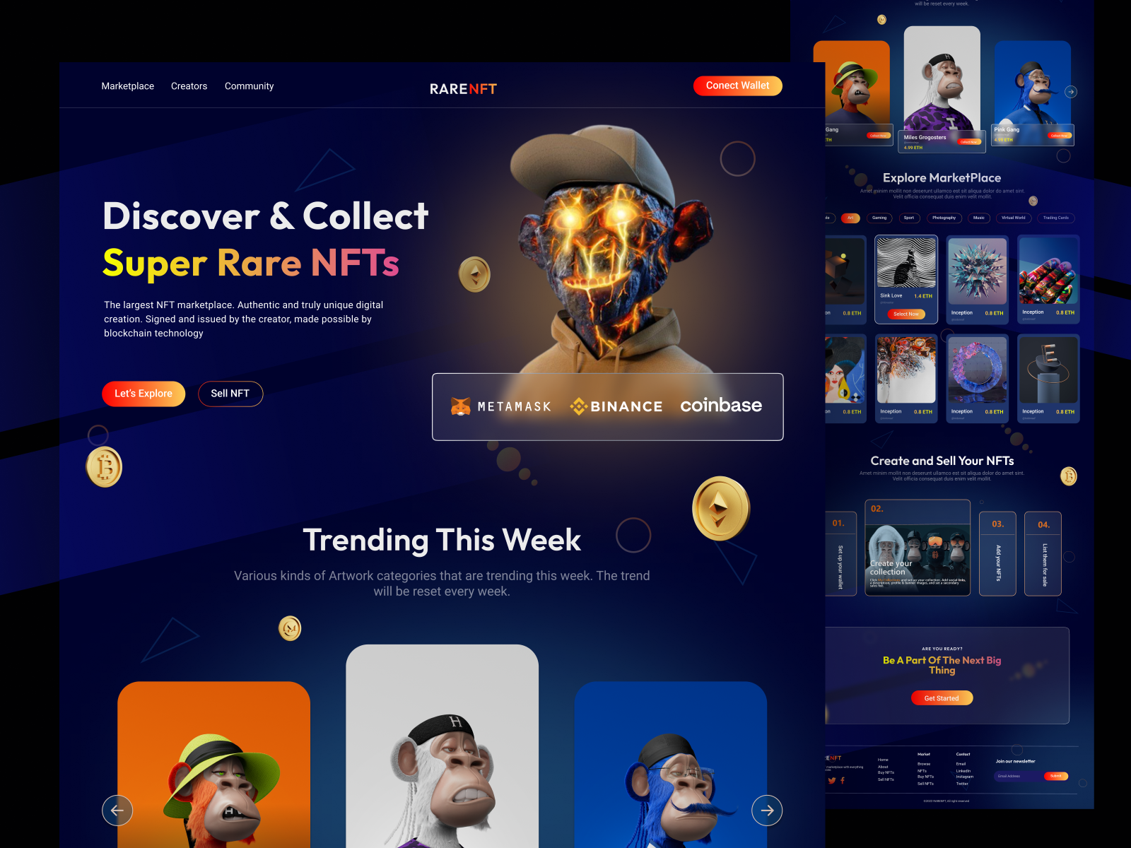 NFT Marketplace Landing page by sarauix on Dribbble