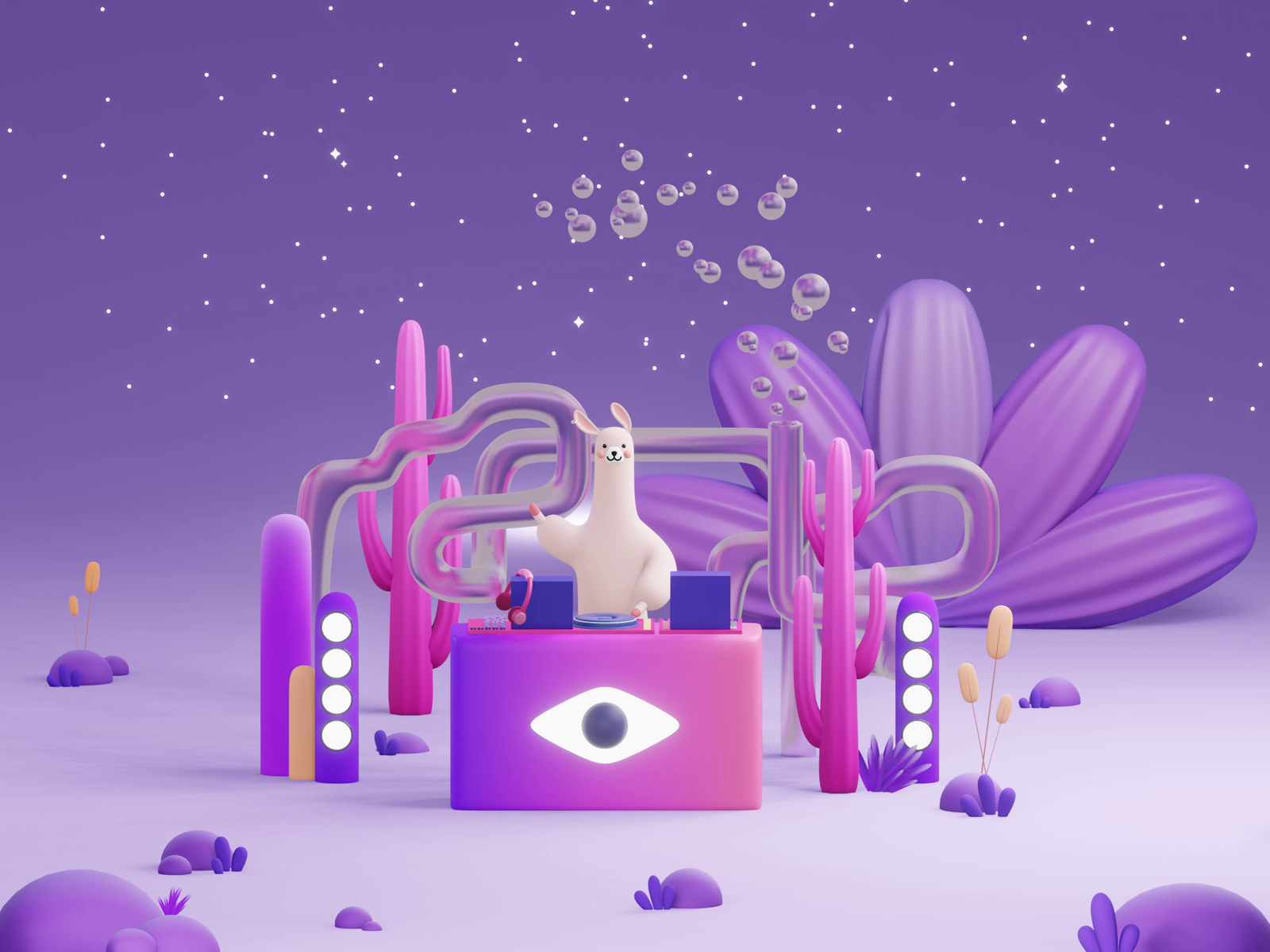 Desert party 🫧🦙 by Raka for Bolddreams on Dribbble