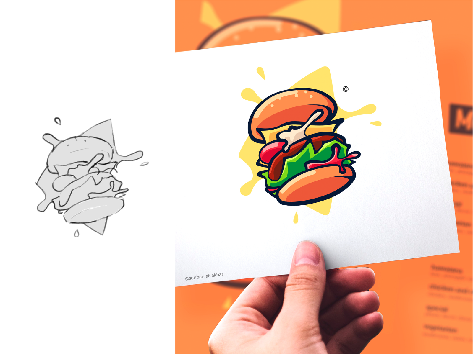 Exploding Burger Illustration by Sehban Ali Akbar on Dribbble