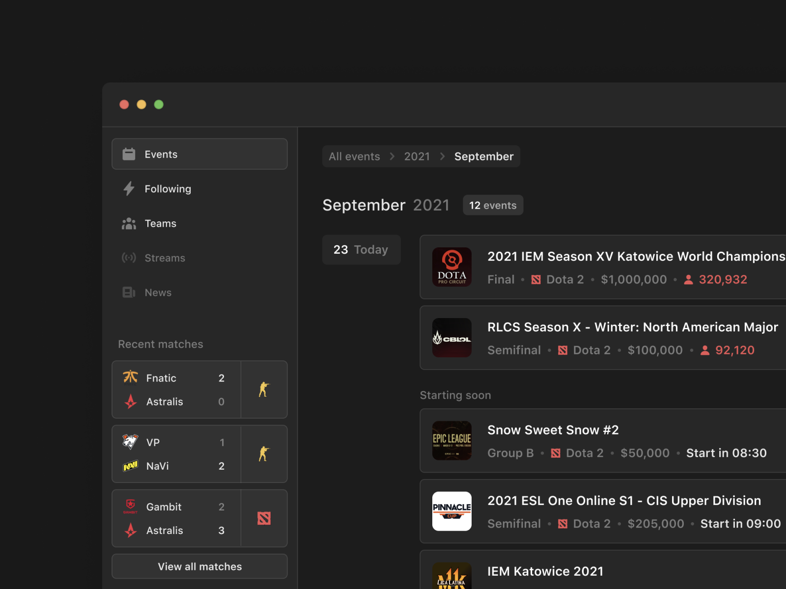 Esport Calendar - Tournaments, Teams, News, Streams by Hyperstone on ...