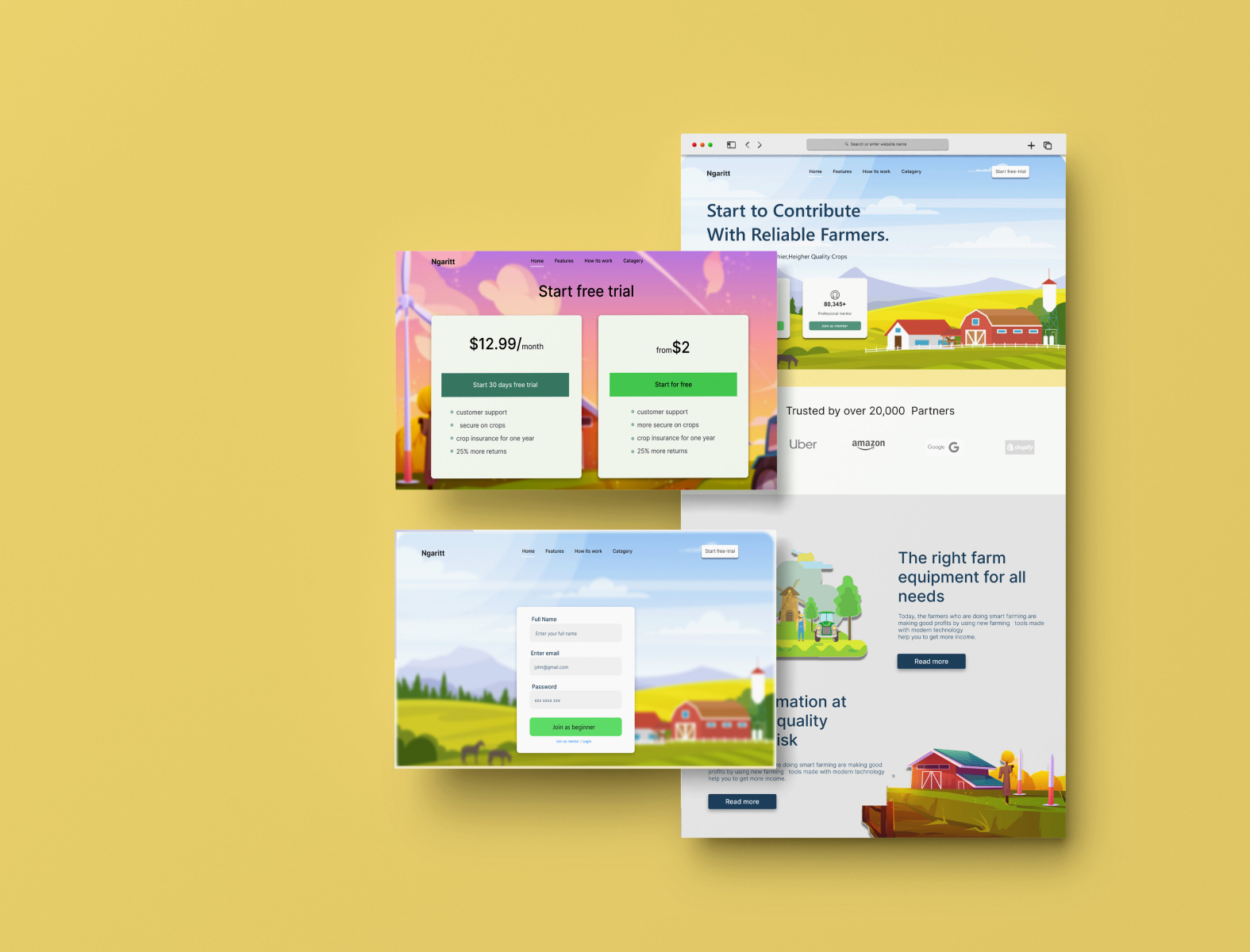Farm Website by vishnu k on Dribbble