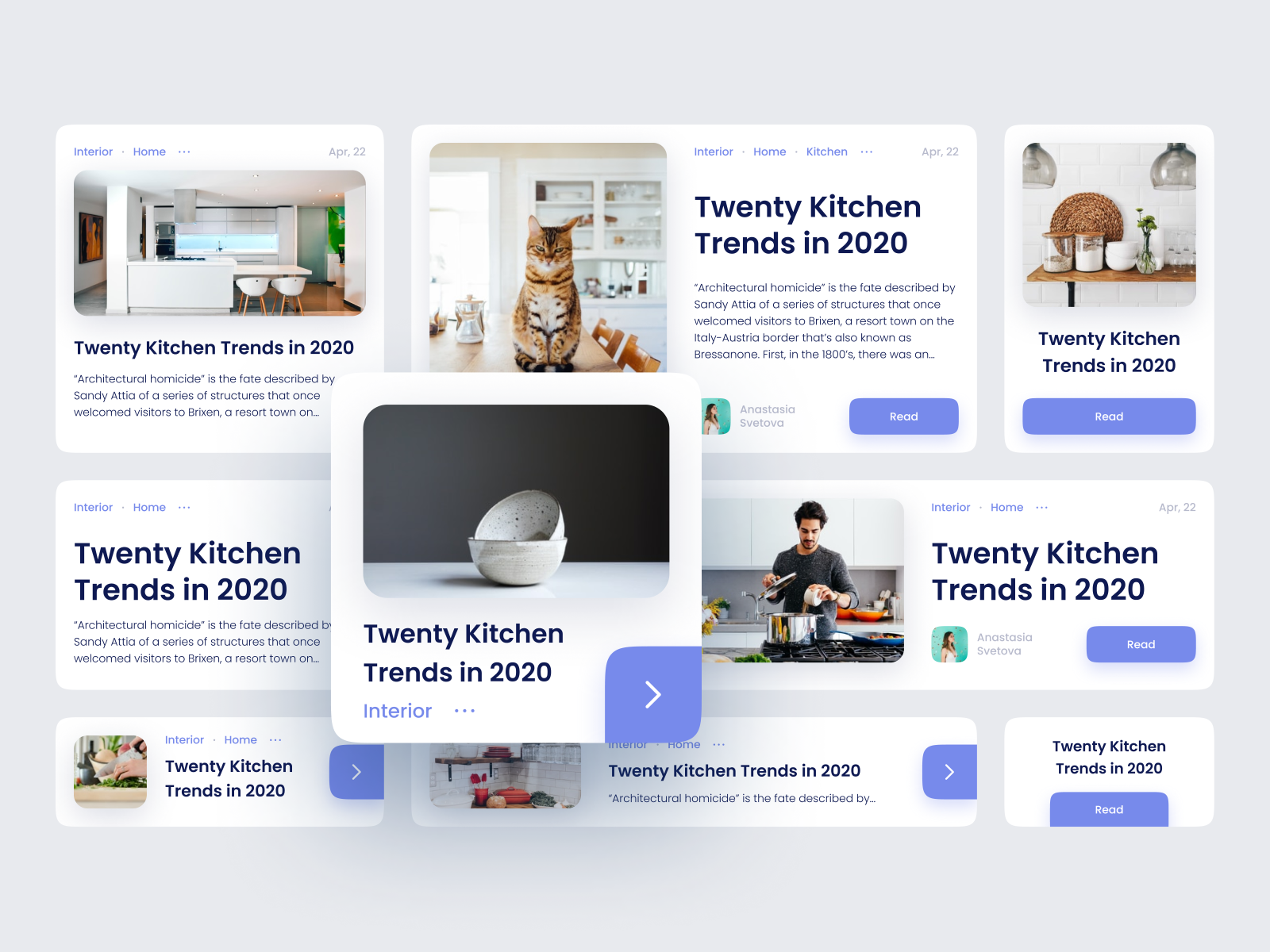 News Cards Preview / Free UI Kit. Part 1 by Kirill Eremin on Dribbble