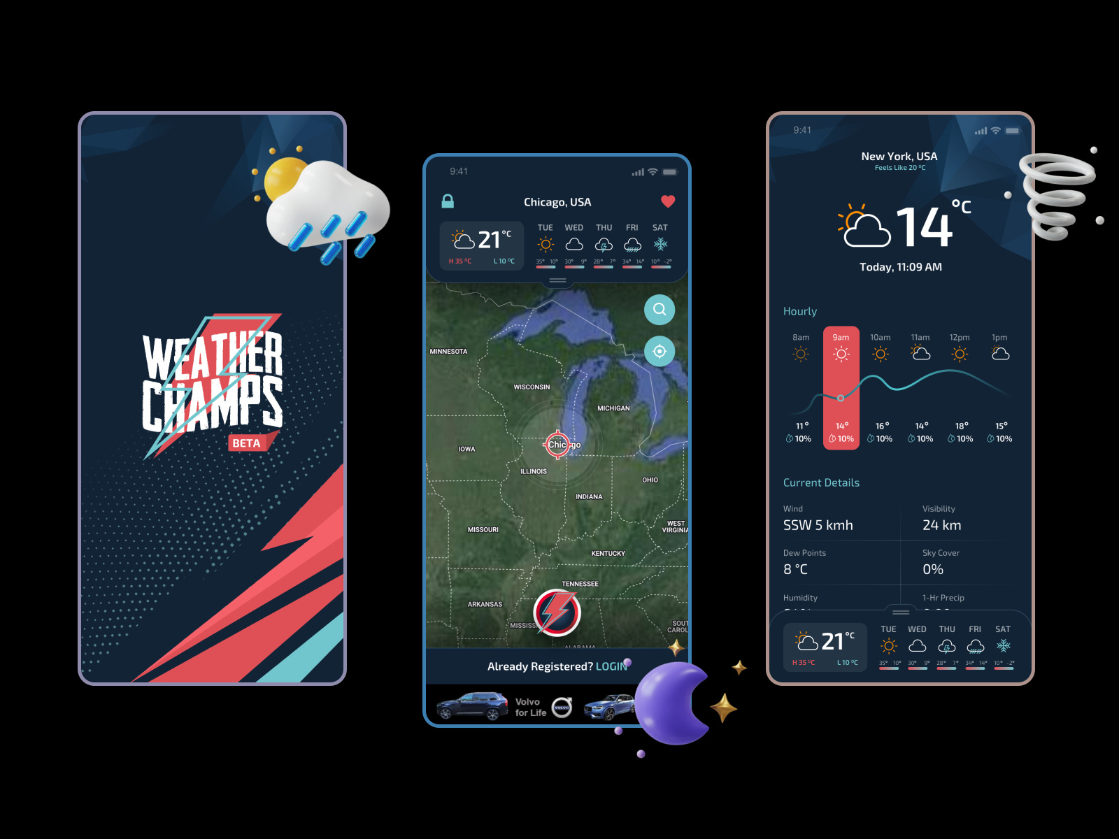Weather Mobile App by Design Shake on Dribbble