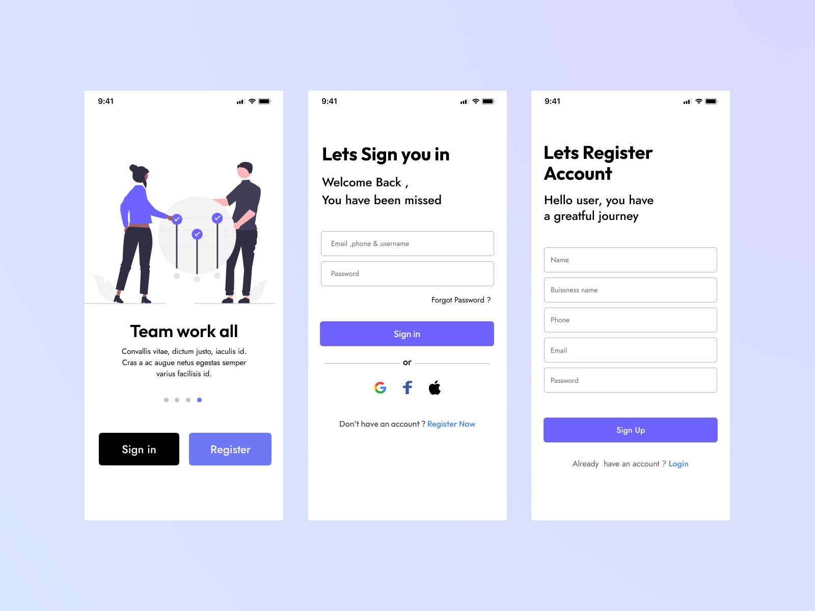 Onboarding, Sign in And Sign Up, Mobile App Design by Partho Debnath on ...