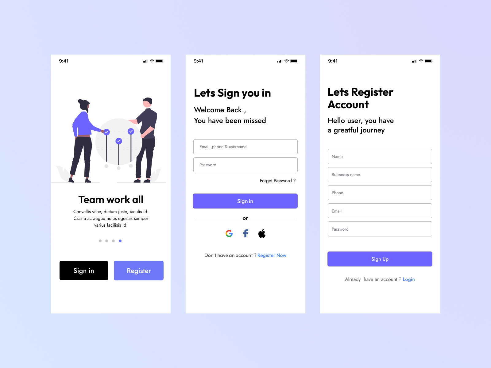 Onboarding, Sign in And Sign Up, Mobile App Design by Partho Debnath on Dribbble
