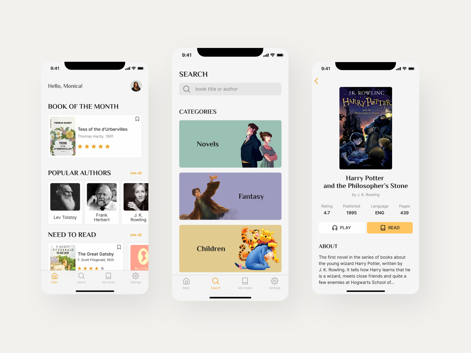 Mobile App for reading books by Anastasiia Gross on Dribbble
