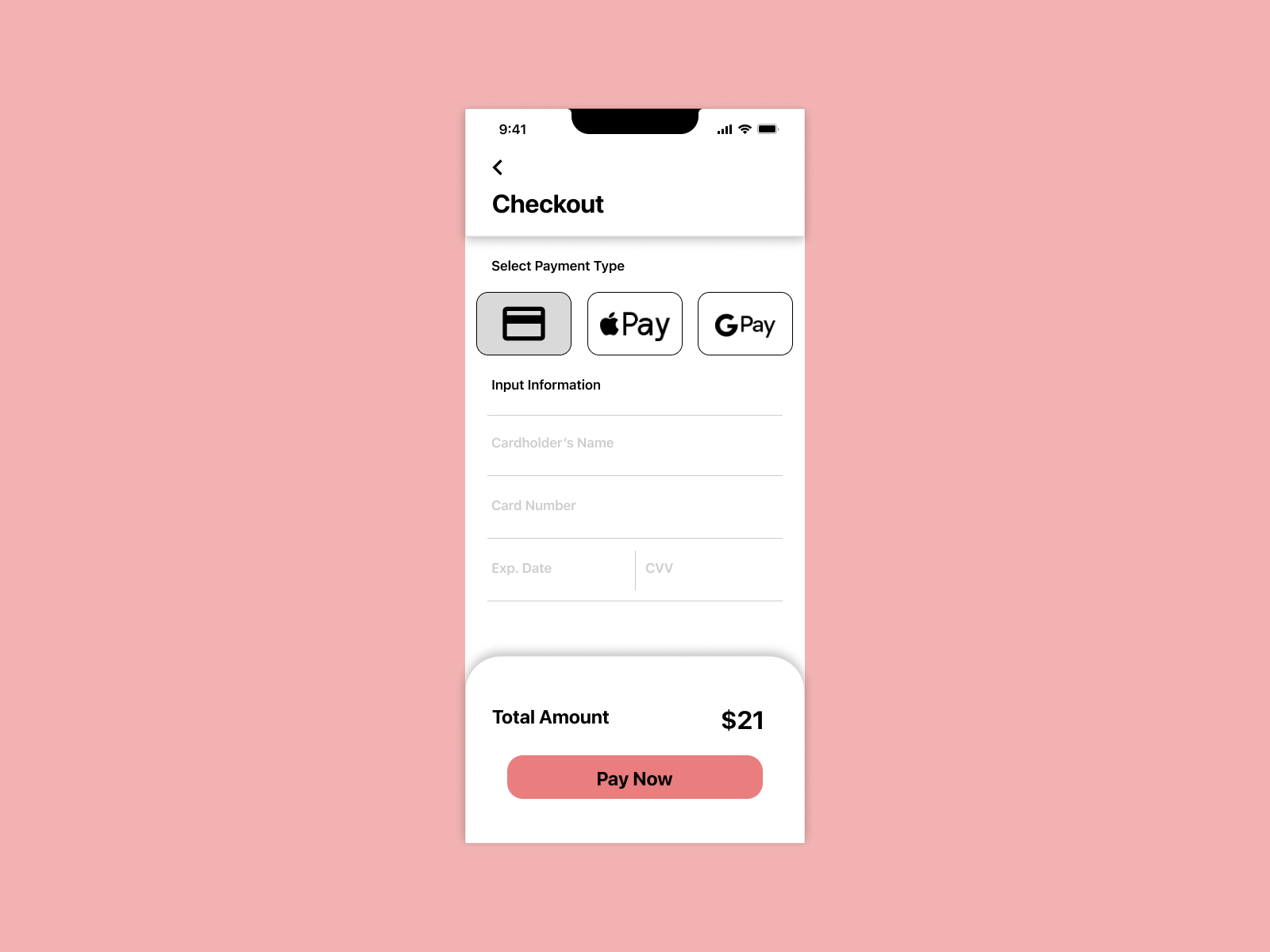 Credit Card Checkout | Daily UI :: 002 by Christian Johnson on Dribbble