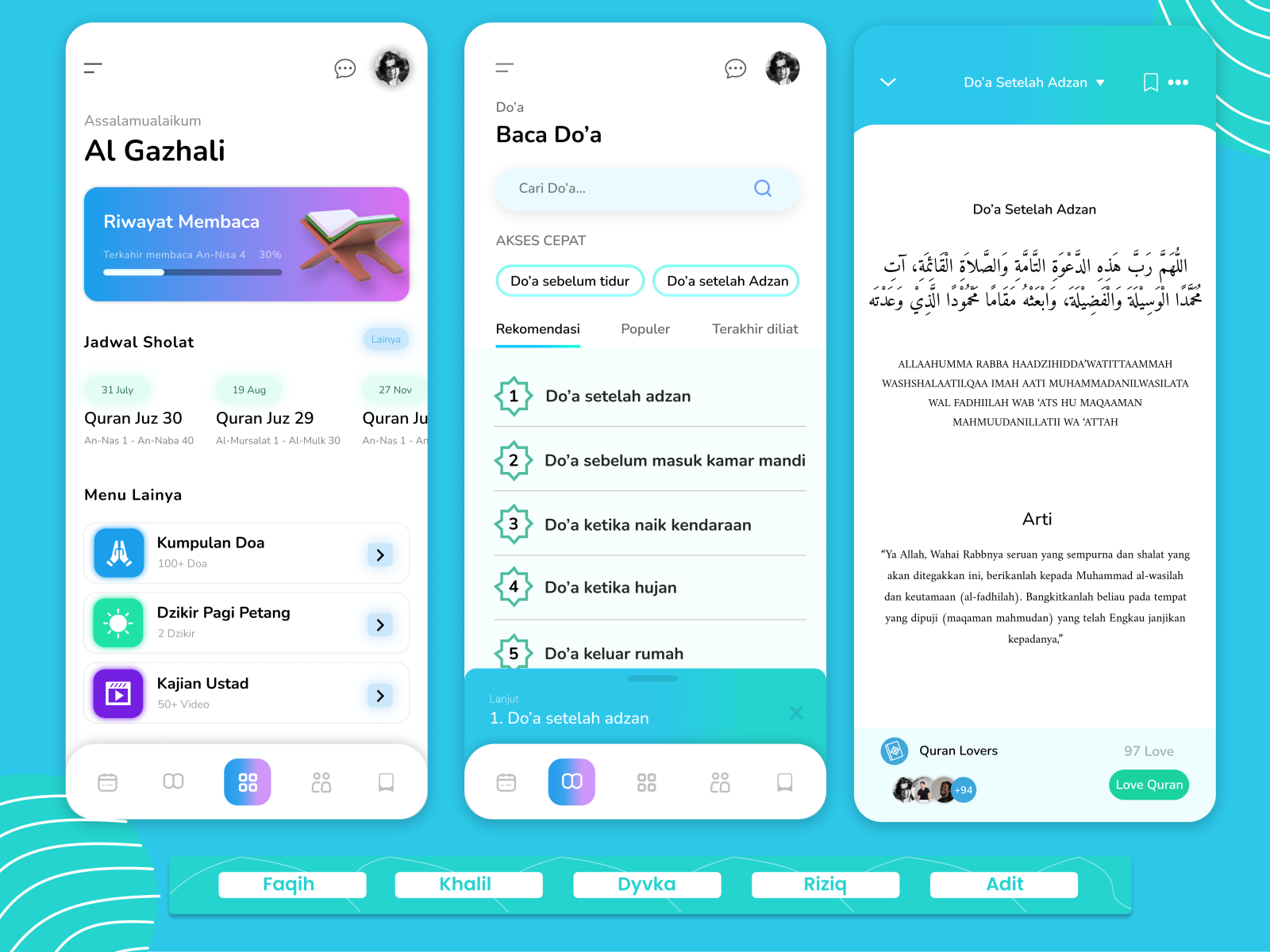 Muslim APP - UI Design by Rafif Dyvka on Dribbble