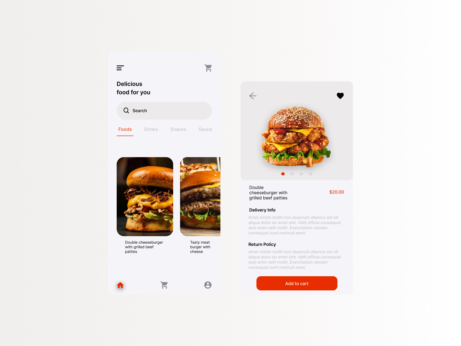 Food Mobile App UI design by M.Zain Anjum on Dribbble