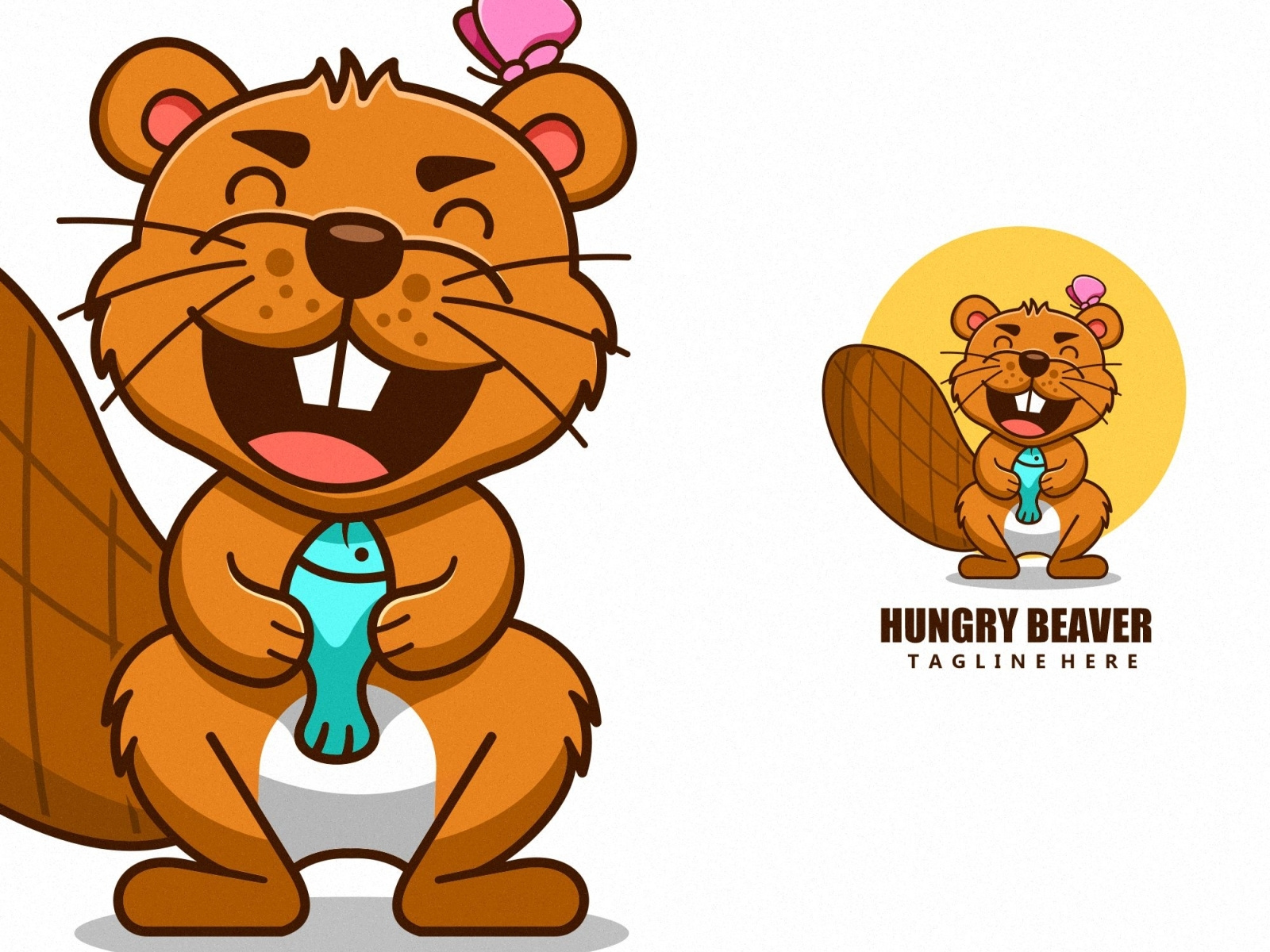 Hungry Beaver Character Mascot by Artmosfer_Std on Dribbble