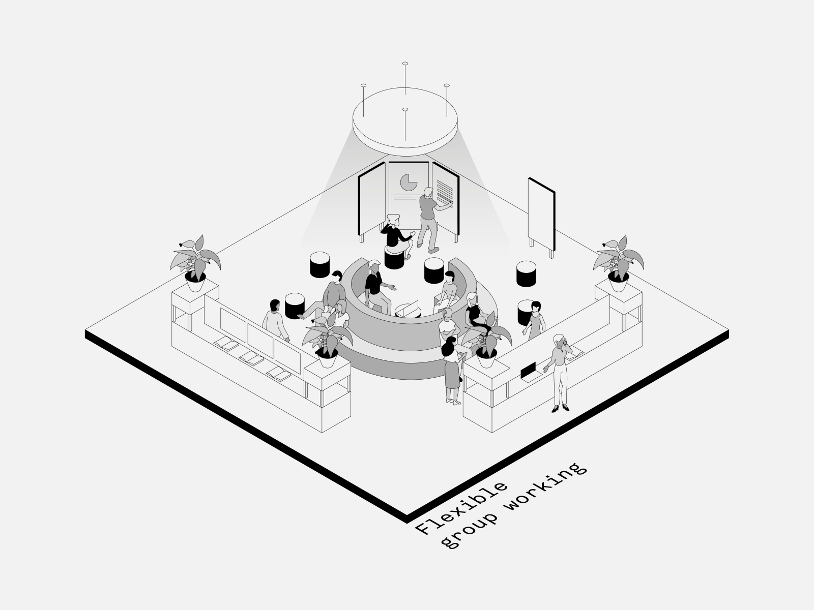 Isometric Office Spaces: 4-6 by Aaron Swaffer on Dribbble