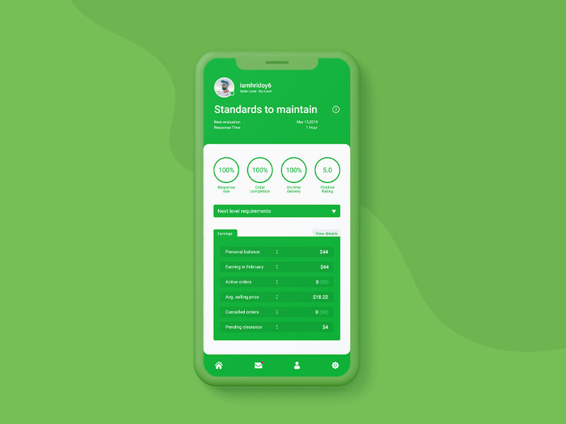 Fiverr app redesign by PixValy on Dribbble