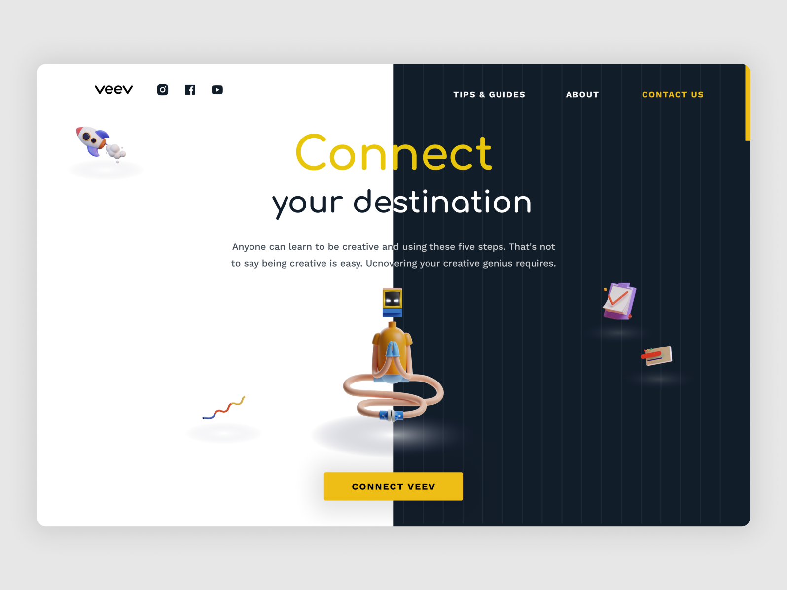 Connect your destination. Hero section v3. by Bartek Gadzina on Dribbble